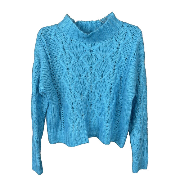 Hooked Up by IOT | Sweaters | Hooked Up Loose Cable Knit Mock Neck ...